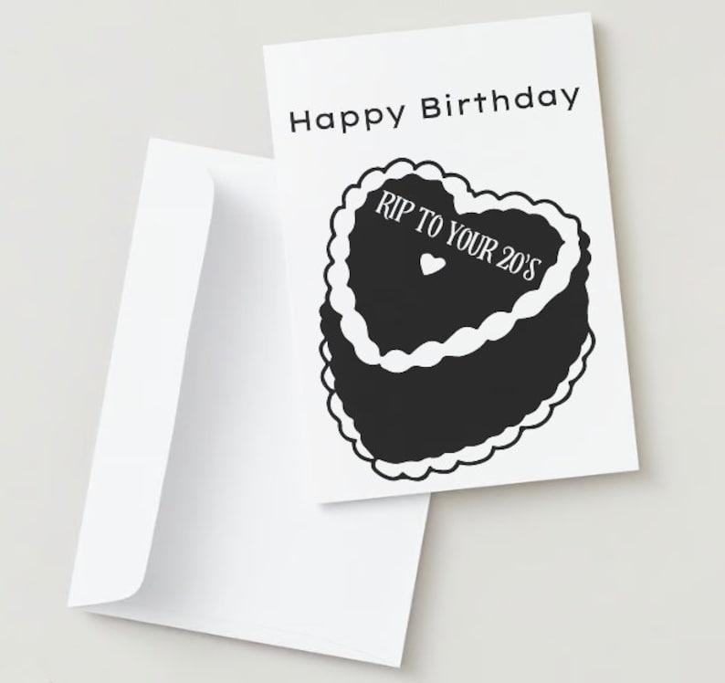 Minimalistic RIP 20s Foldable Birthday Card - Digital Download - Rip ...