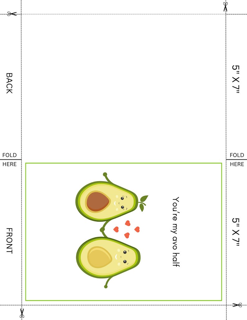 Funny Anniversary Foldable Card- Digital Download- Avocado Lover ...