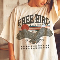 Free Bird Soul Graphic Tee, Retro Rock Music Shirt, Unisex Cotton T ...