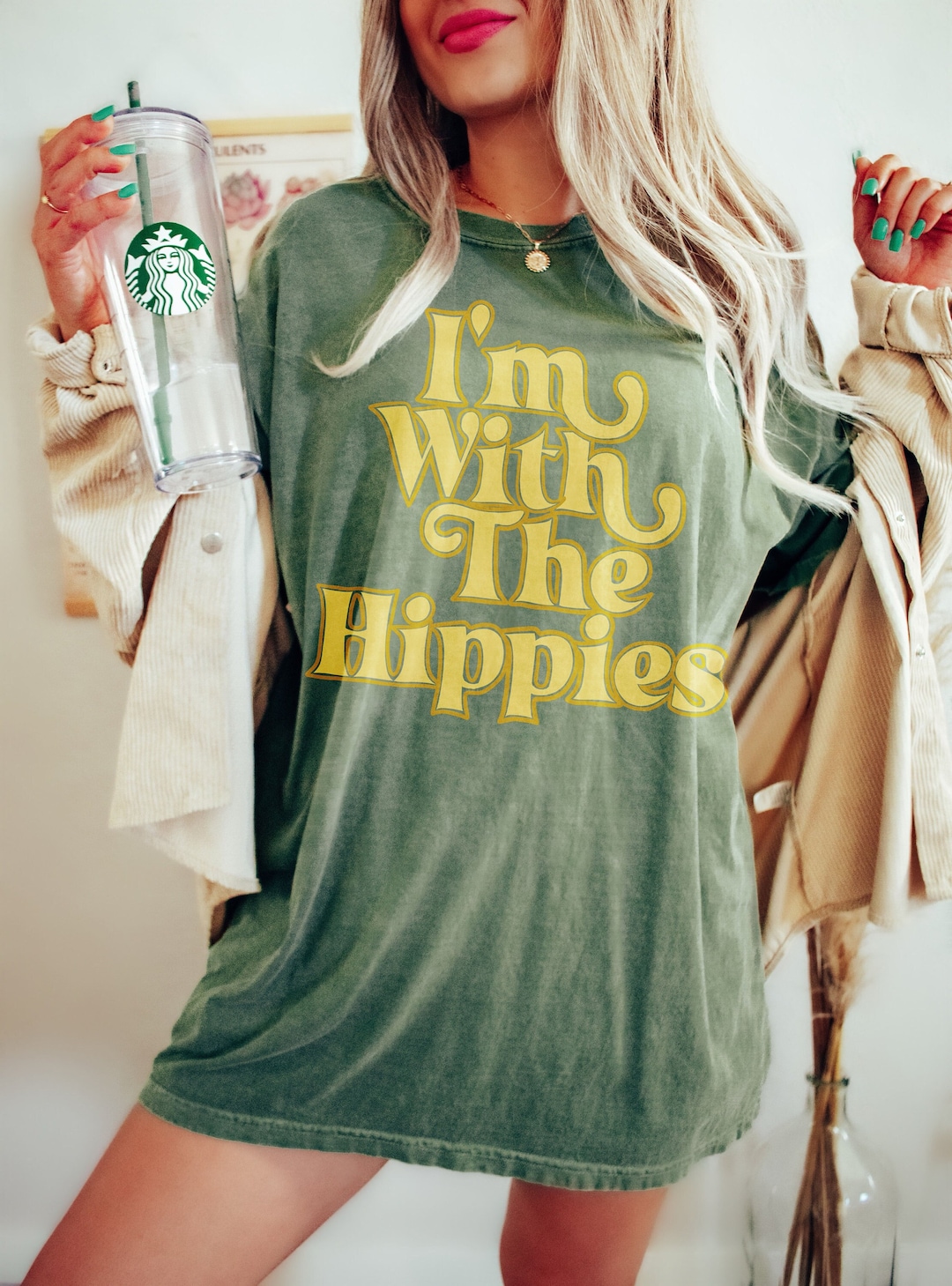 I'm With the Hippies Tee, Peace T-shirt, Hippie Tee Vintage Inspired ...