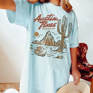 Austin Texas Tee, Austin T-shirt, Texas Vintage Inspired Cotton T-shirt ...