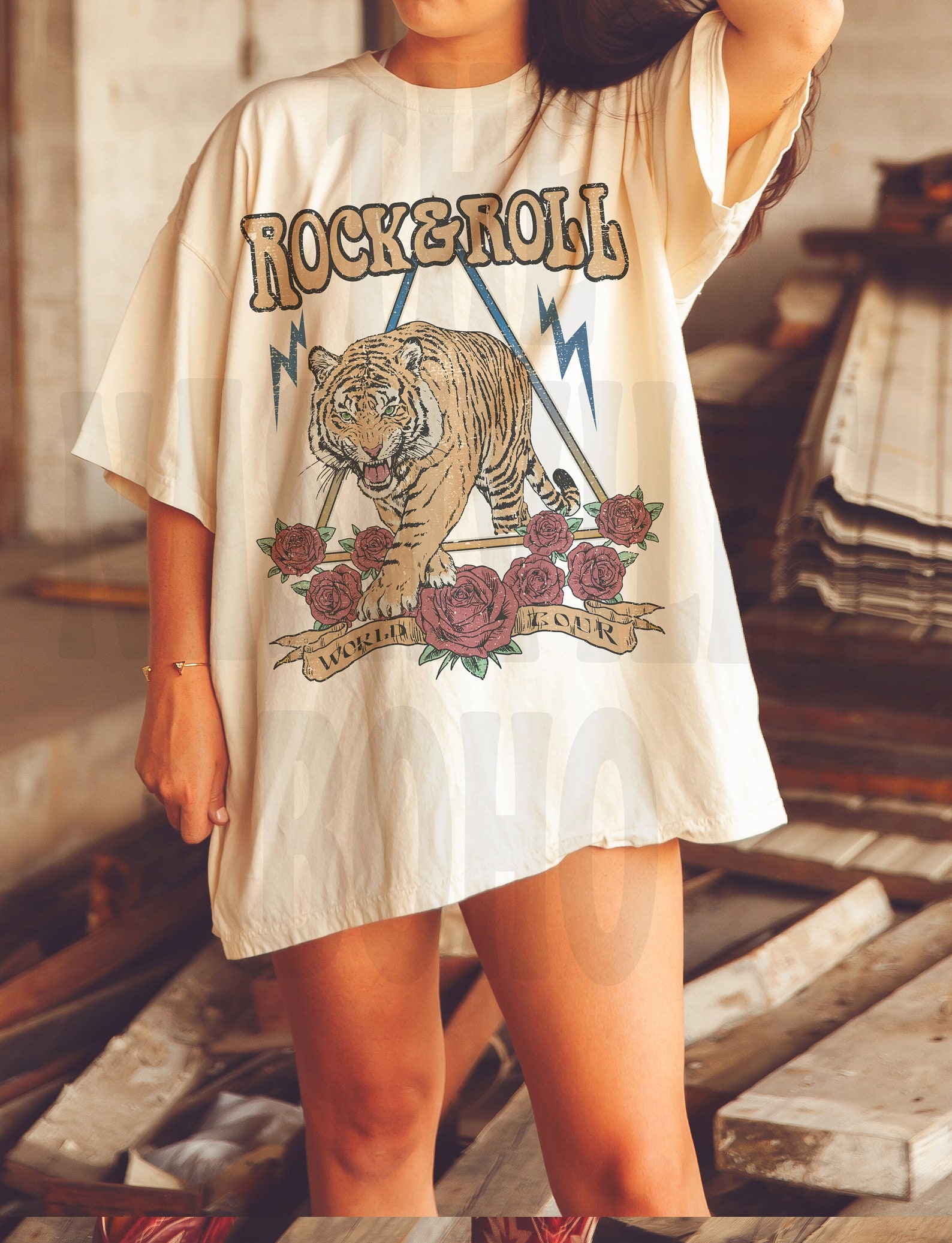 Rock and Roll Tee Rock N Roll T-shirt Concert Tee Tiger - Etsy