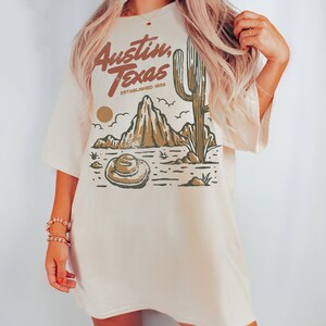 Austin Texas Tee, Austin T-shirt, Texas Vintage Inspired Cotton T-shirt ...