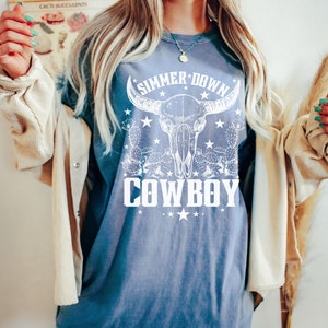 Simmer Down Cowboy Tee, Cowboy Graphic Tee, Vintage Inspired Graphic ...