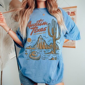 Austin Texas Tee, Austin T-shirt, Texas Vintage Inspired Cotton T-shirt ...