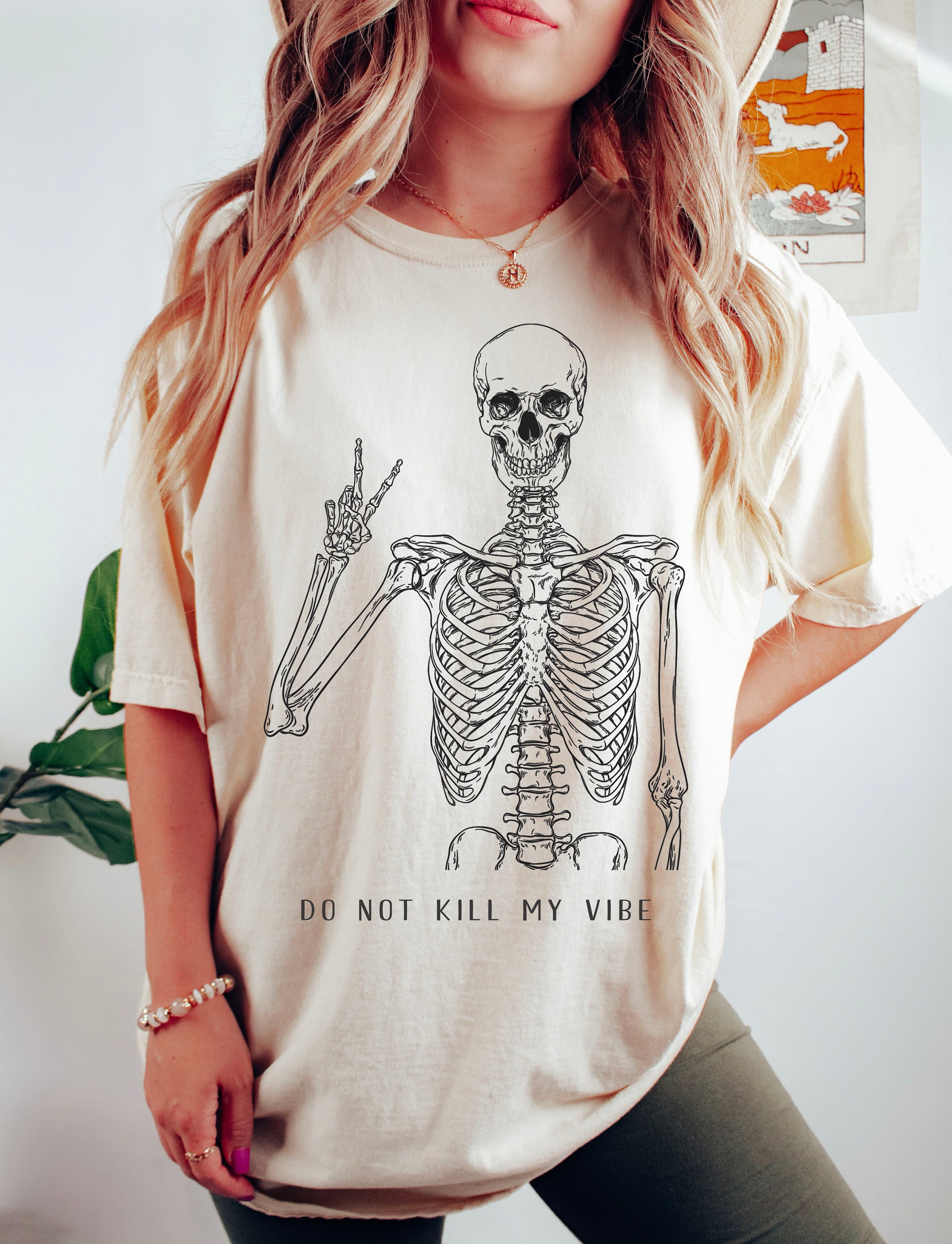Do Not Kill My Vibe T-shirt. Skeleton Peace Tee Good Vibes - Etsy
