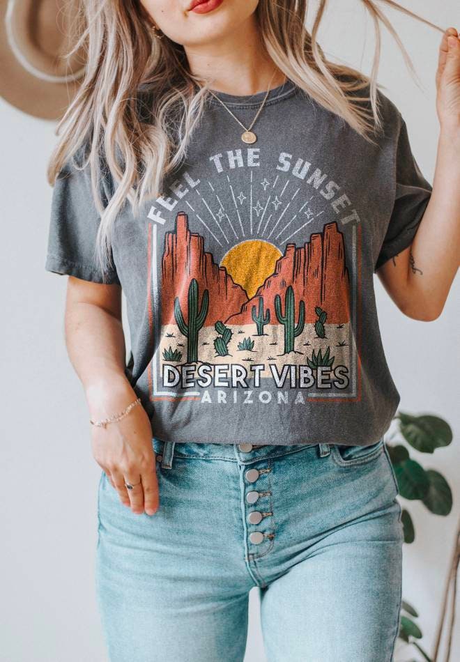 Arizona Tee, Desert Tee, Desert Vibes, Desert T-shirt, Boho Shirt,boho ...