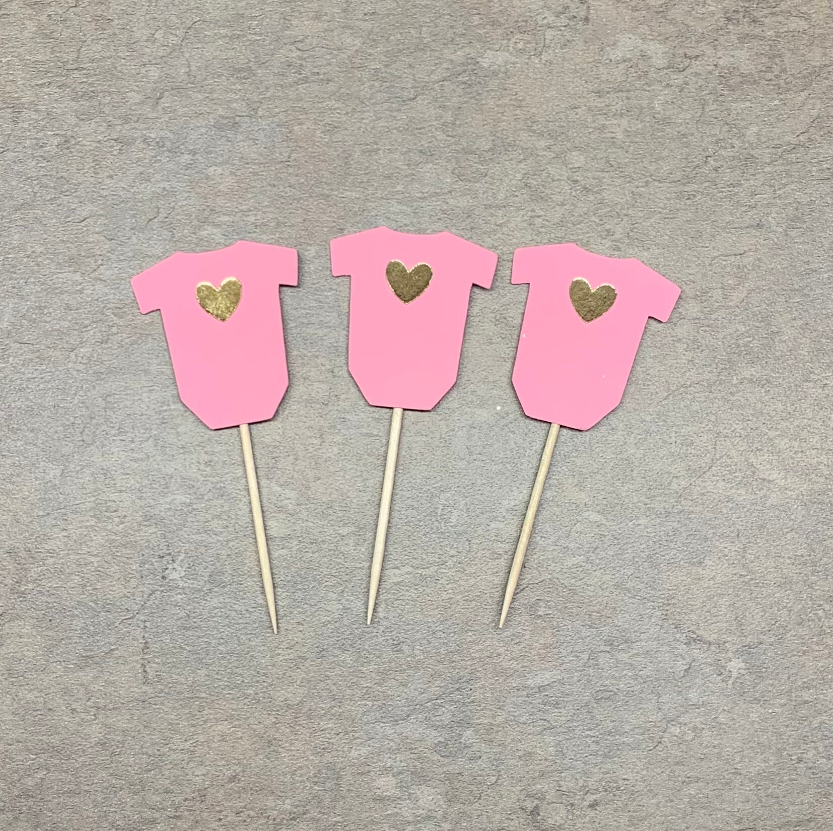 Girl Gold Heart Baby Shower Cupcake Toppers 12pcs - Etsy