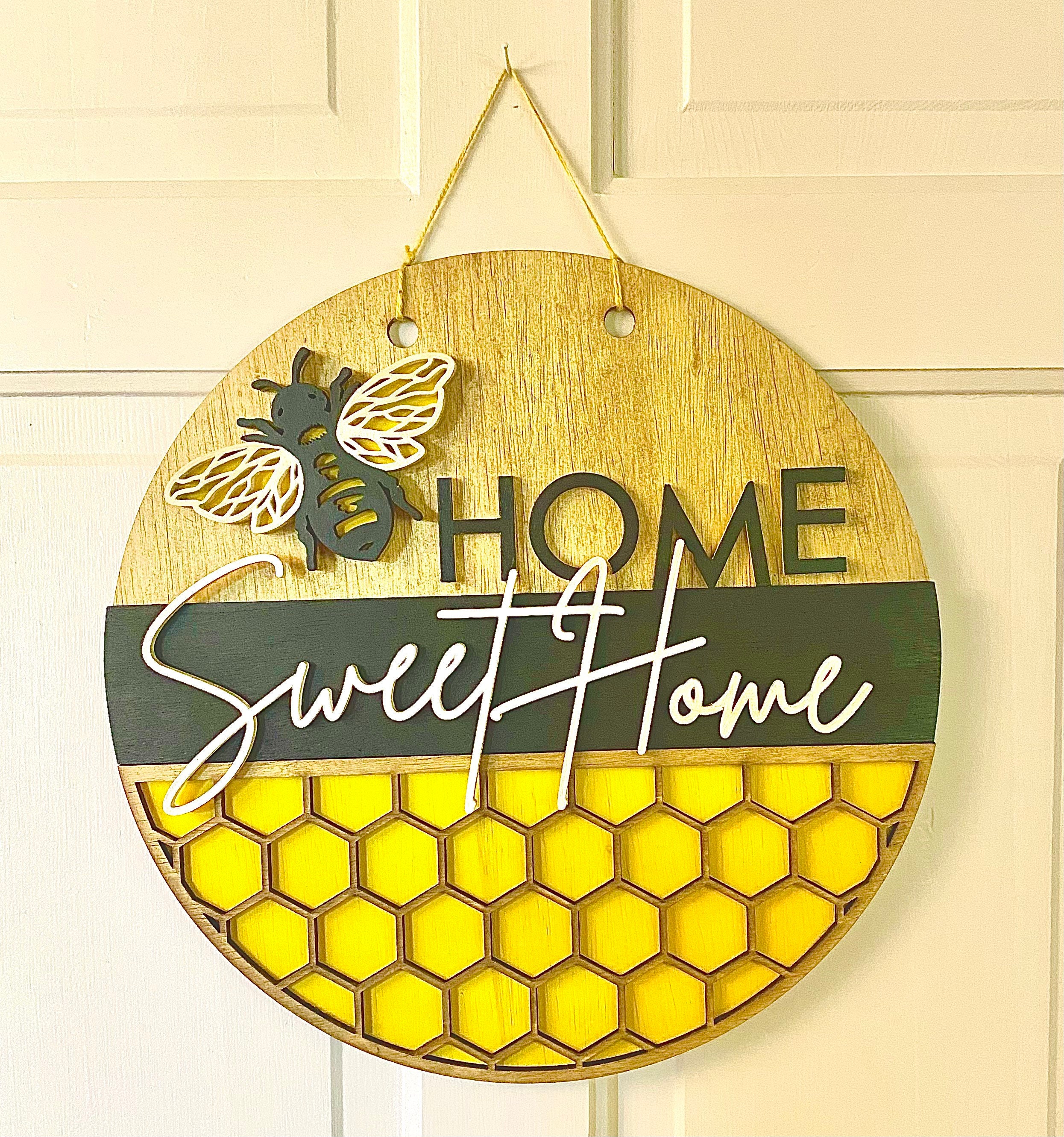 Bees and Honeycomb Home Sweet Home Doorhanger Sign-diy - Etsy