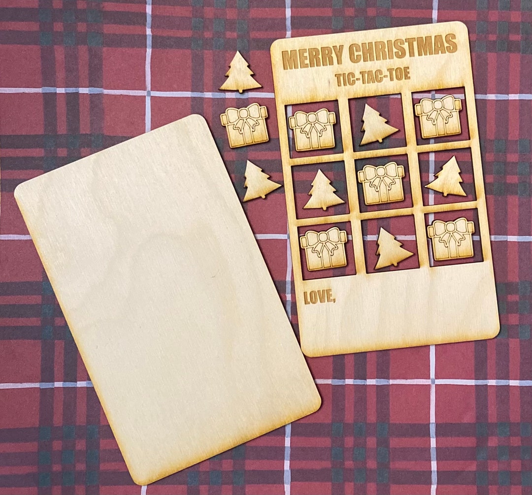 Merry Christmas Tic-tac-toe Wooden Game - Etsy