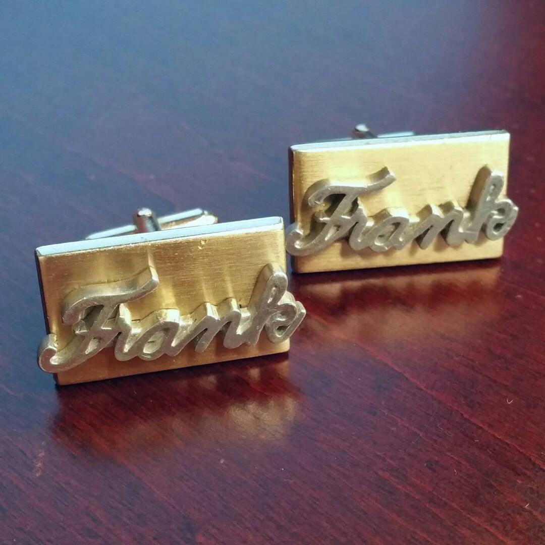 Vintage Cufflinks, 1950's Anson, Mid Century frank Name Cufflink ...