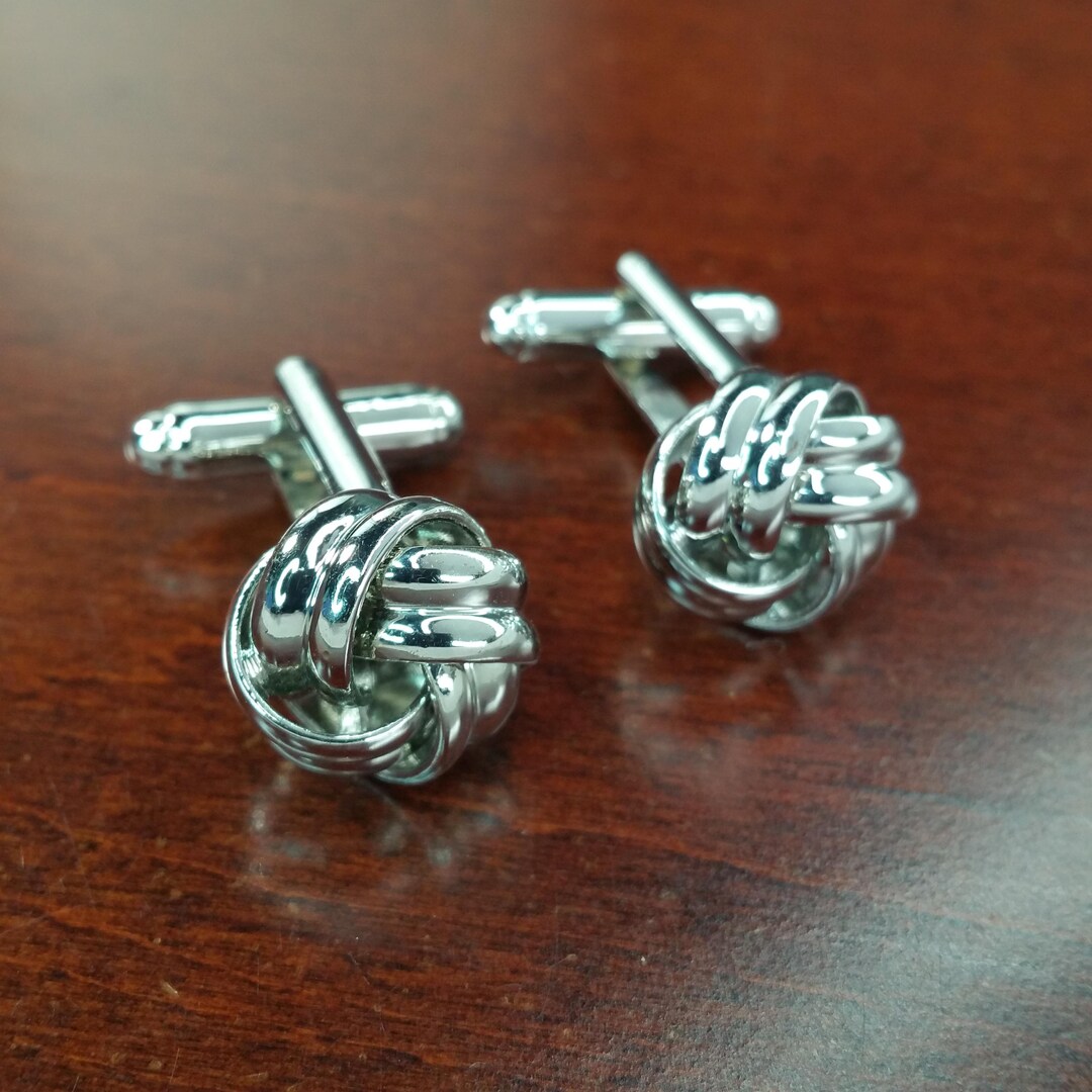 Vintage Knot Cufflinks, Woven Infinity Nautical Knot Design, Shiny ...