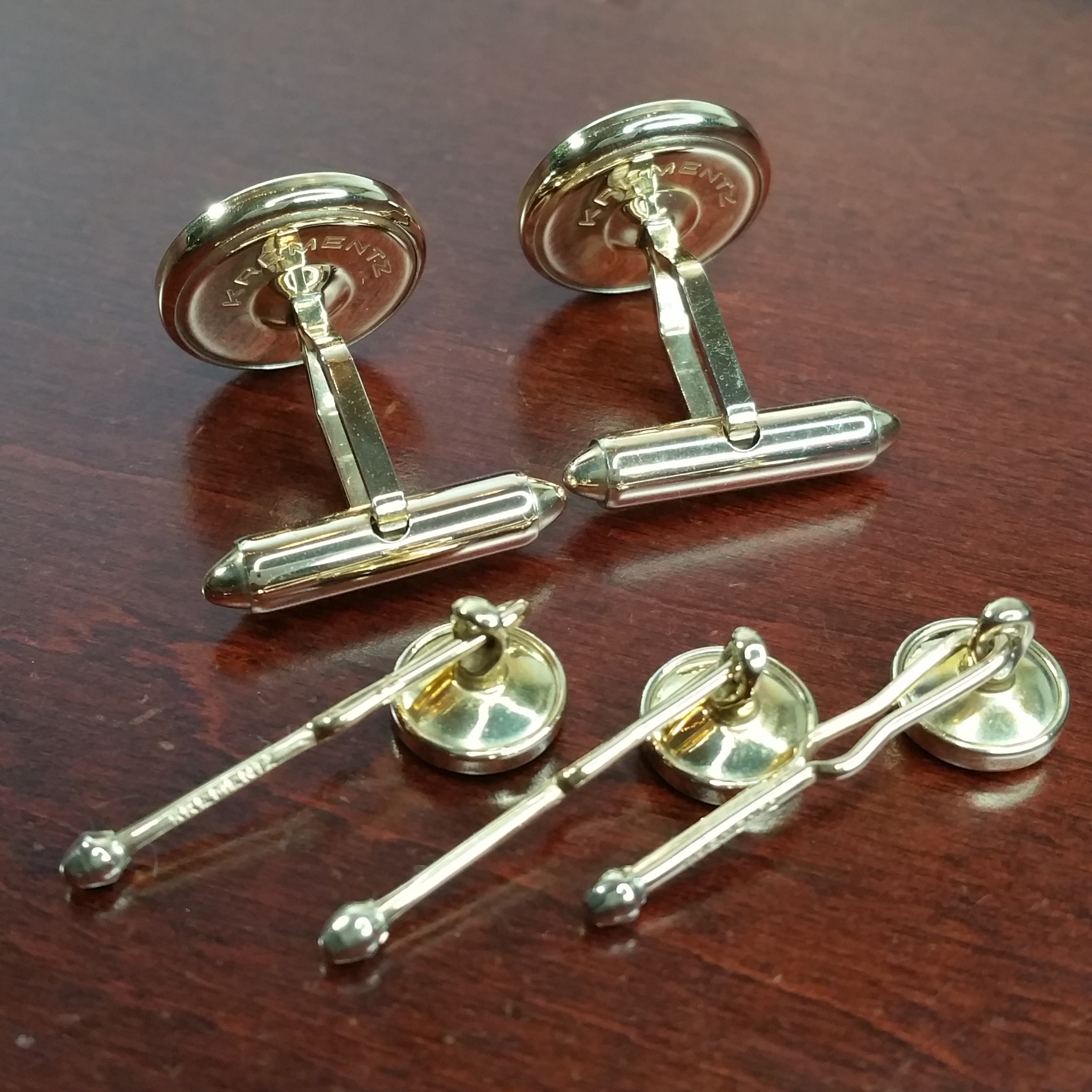 Vintage Tuxedo Cufflink & Stud Set, 1930's Krementz 5 Piece Tux Shirt ...