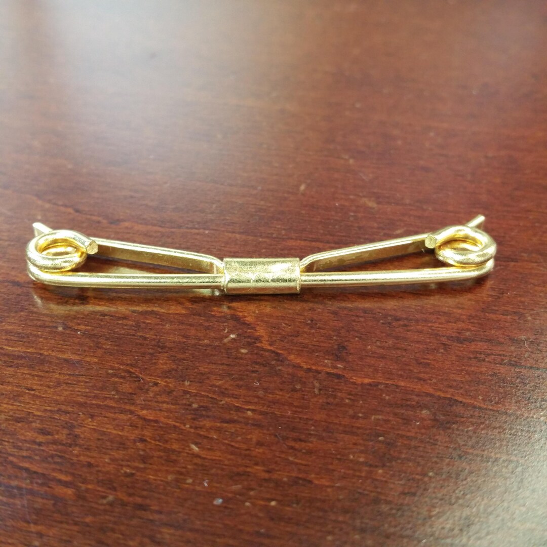 Vintage Collar Clasp, 2 Mid Century Gold Collar Stay, Spiral End Collar ...