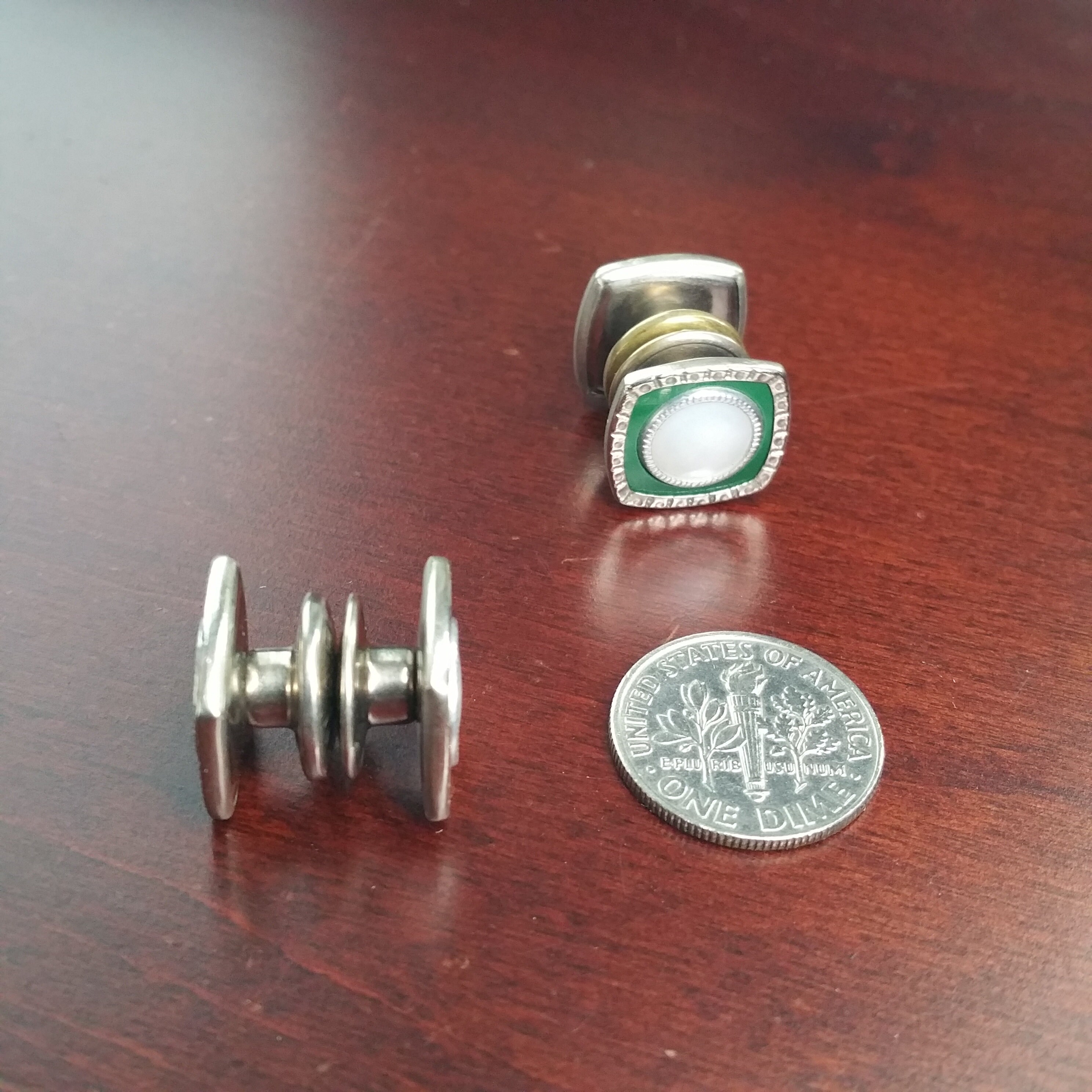 Vintage Snap Cufflinks, 1920's Antique Mother of Pearl Snap Link, Green ...