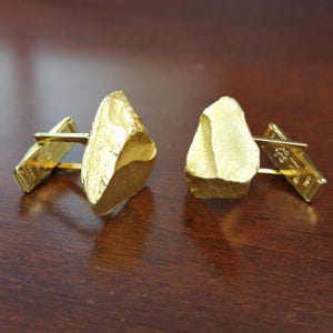 Vintage Gold Nugget Cufflinks, 1950's Suit Accessories, Designer Cuff ...