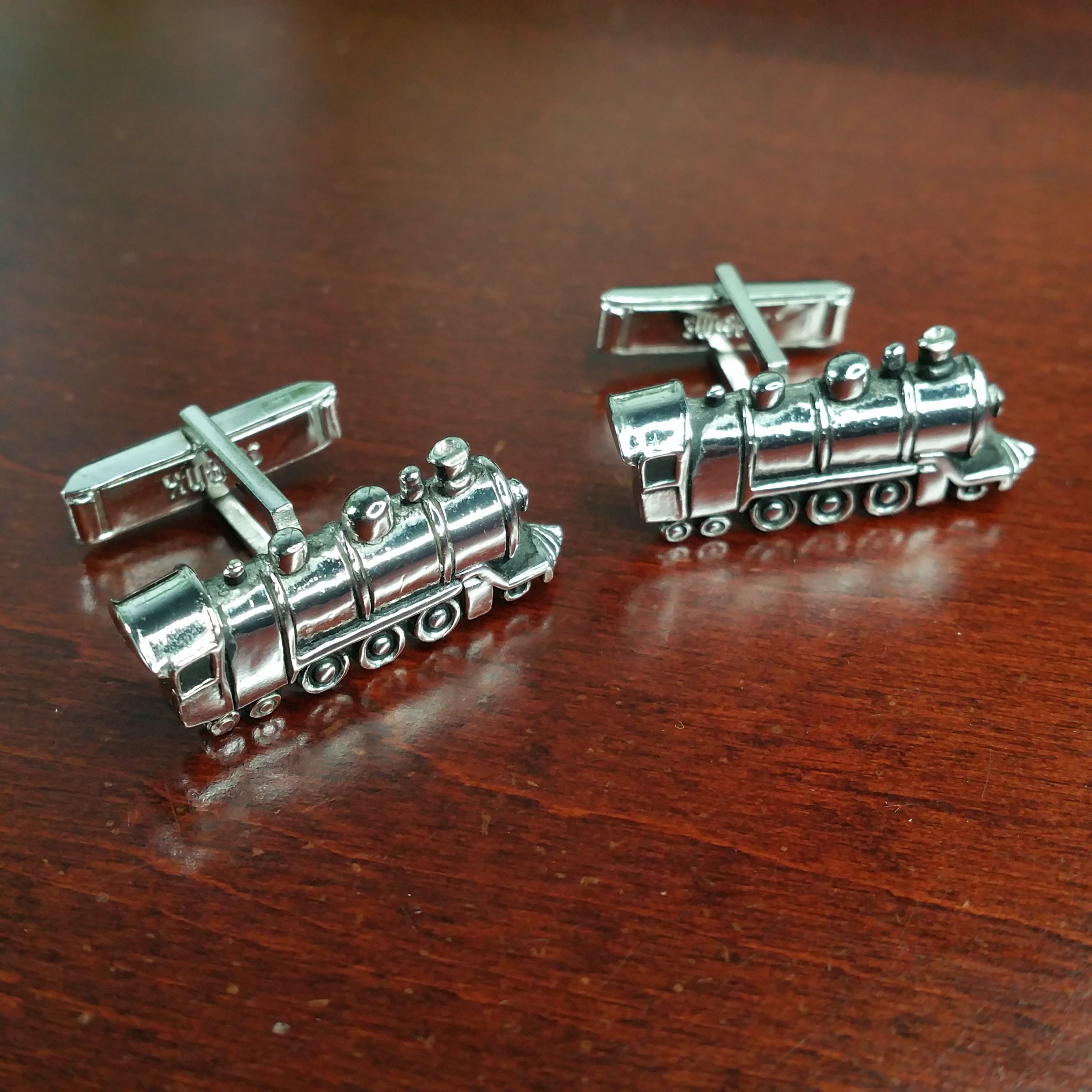 Vintage Train Cufflinks, 1950's Swank Steam Train Engine, Locomotive ...