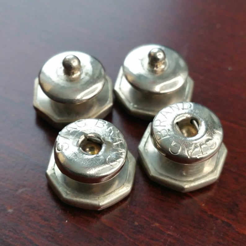 Vintage 1920's Snap Cufflinks, Teal Celluloid, Silver Tone Mother of ...