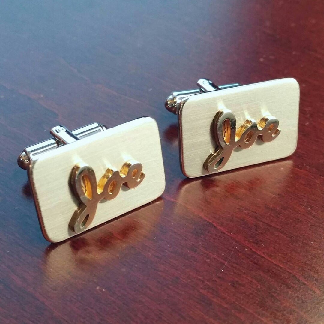 Vintage Cufflinks, 1960's Hickok "joe" Name Cufflinks, Cursive Letter ...