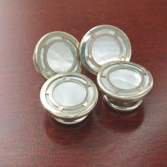 Antique Snap Cufflinks, 1910s Art Deco Silver Plate &… - Gem