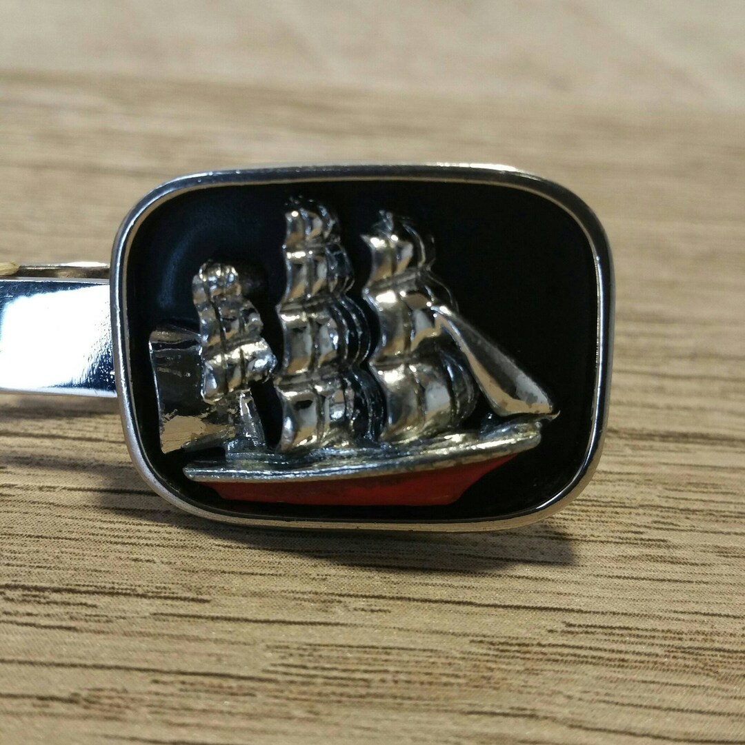 Vintage Swank Tie Clip, Ship in Box, Swank Sailboat in Shadow Box ...