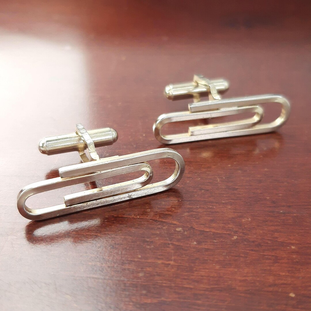 Vintage Paper Clip Cufflinks, 1950's Novelty Office Cufflinks, Retro ...