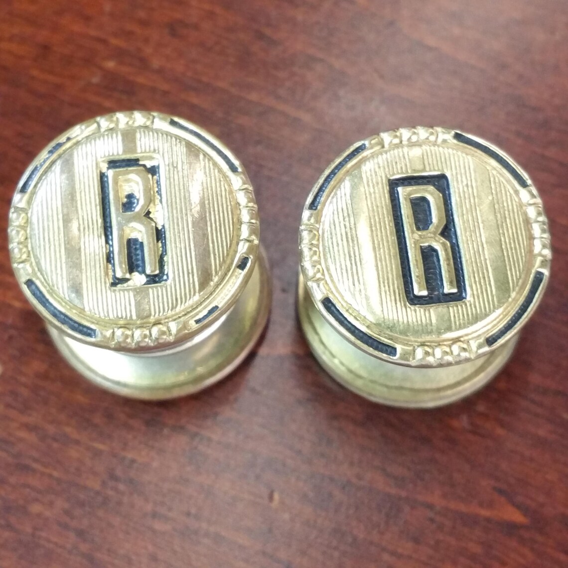 Vintage Snap Cufflinks, 1920's Art Deco Letter "r" Monogram Snap Links ...