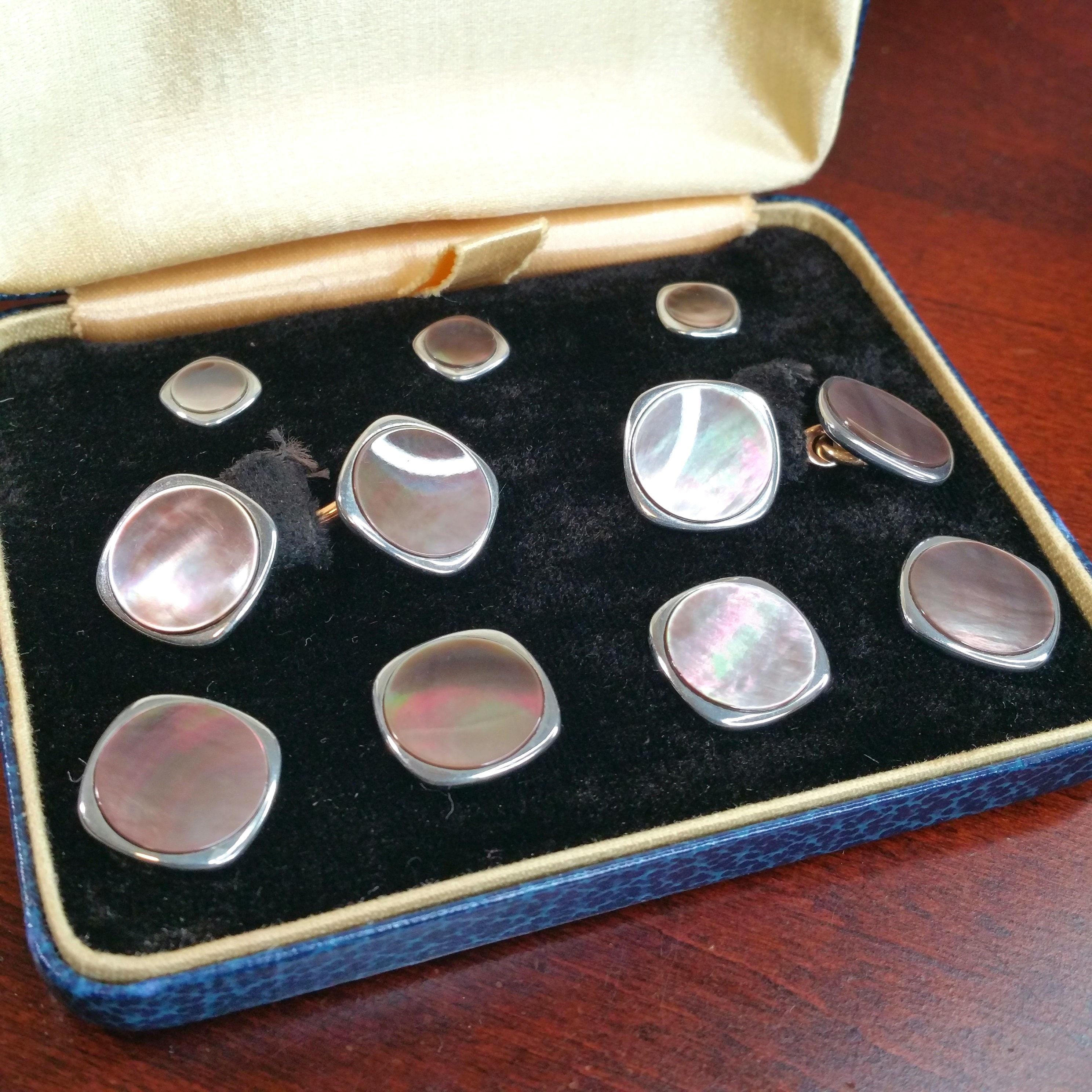 Vintage Tuxedo Cufflink & Stud Set, 1930's Krementz 9 Piece Vintage Tuxedo Cufflink & Stud Set, 1930's Krementz 9 Piece