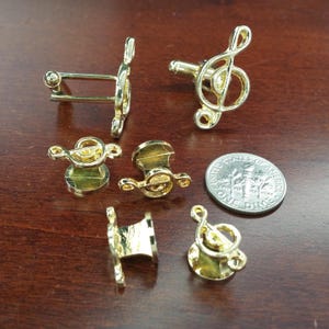 Vintage Music Note Tuxedo Cufflinks & Studs, 6 Piece Treble Clef ...