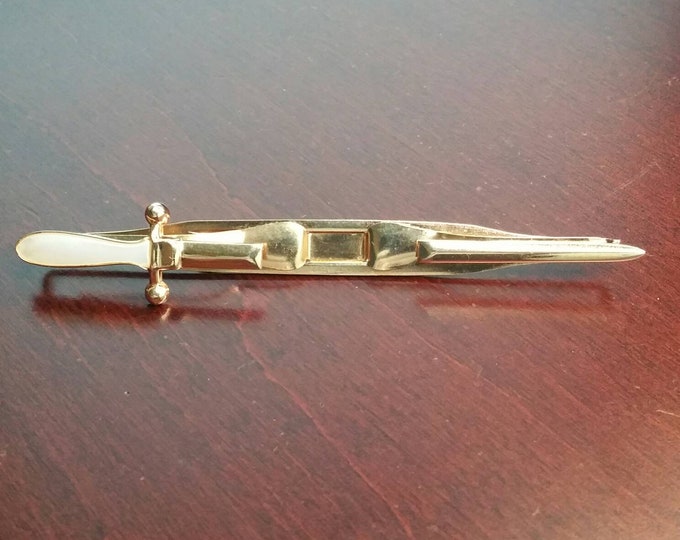 Vintage Sword Tie Bar, 1950's Swank Saber Tie Clip, Brass Cutlass ...