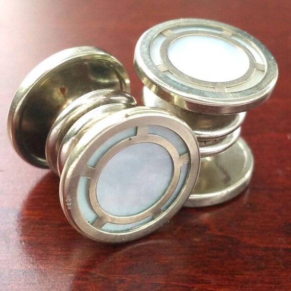 Antique Snap Cufflinks, 1910s Art Deco Silver Plate &… - Gem