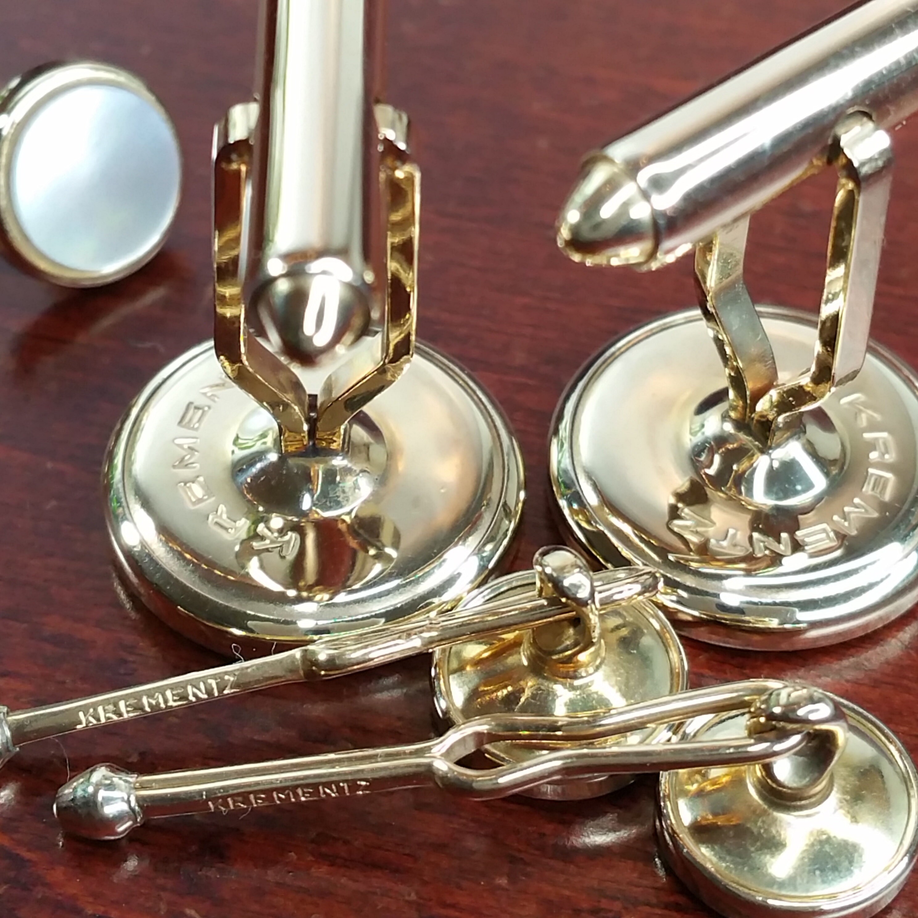 Vintage Tuxedo Cufflink & Stud Set, 1930's Krementz 5 Piece Tux Shirt ...