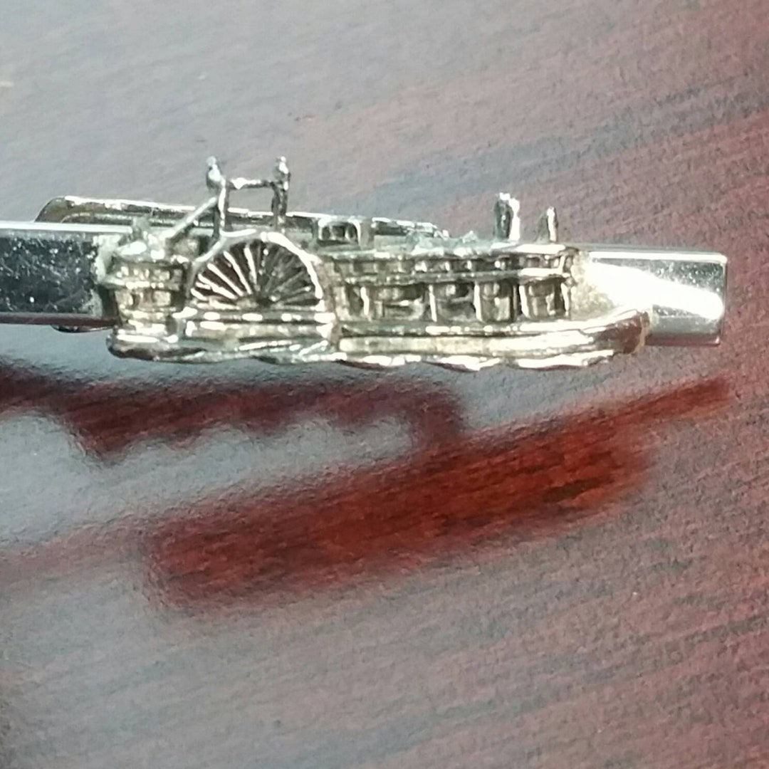 Vintage Steam Boat Tie Clip, Shields Steam Paddleboat Tie Clip ...