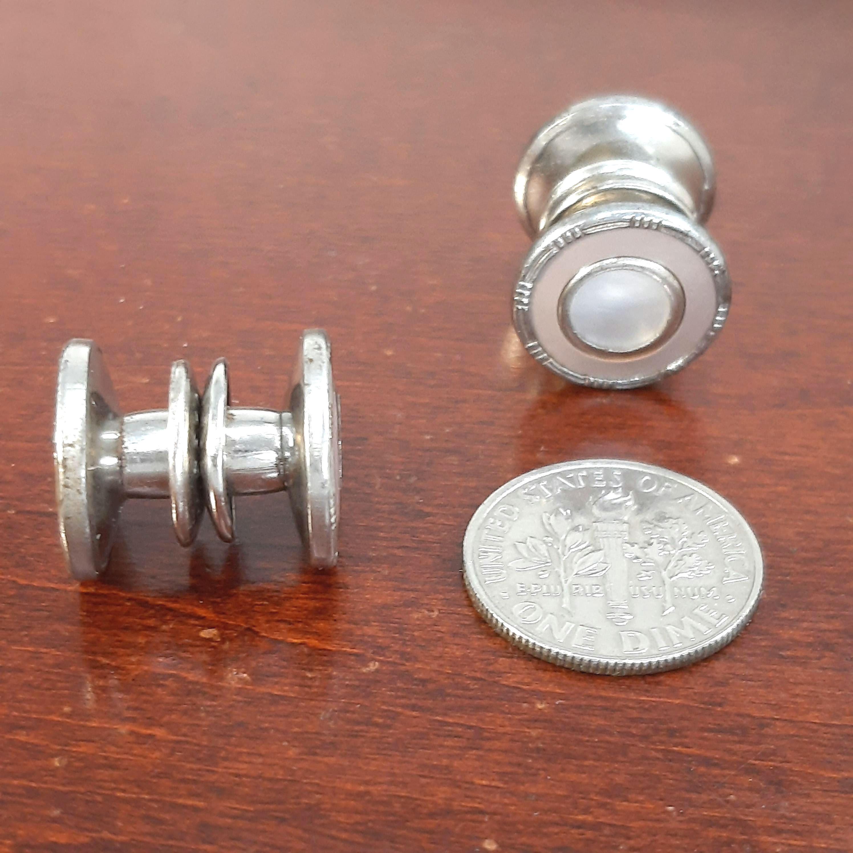 Antique Snap Cufflinks, 1920's Taupe Celluloid and Mother of Pearl ...