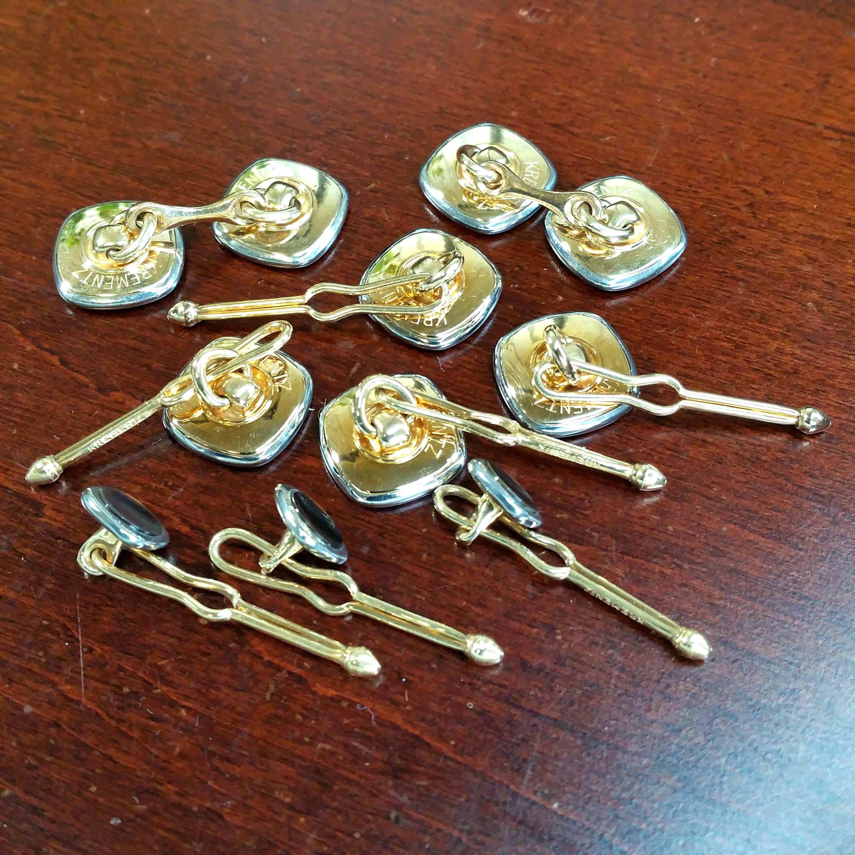 Vintage Tuxedo Cufflink & Stud Set, 1930's Krementz 9 Piece Vintage Tuxedo Cufflink & Stud Set, 1930's Krementz 9 Piece