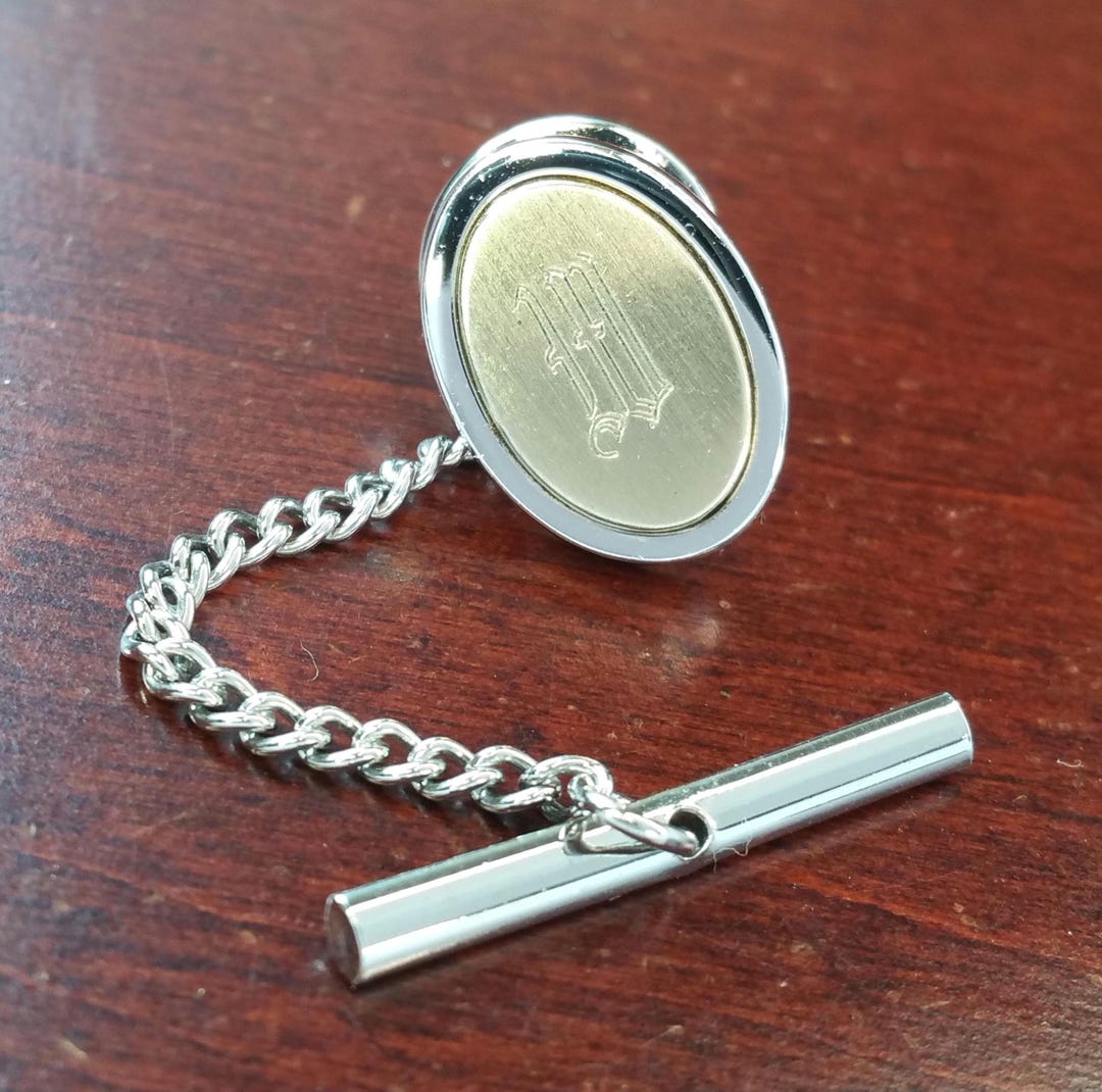 Vintage Letter W Tie Tack, 1960's Tie Accessory, Engraved Initial W ...
