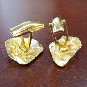 Vintage Gold Nugget Cufflinks, 1950's Suit Accessories, Designer Cuff ...