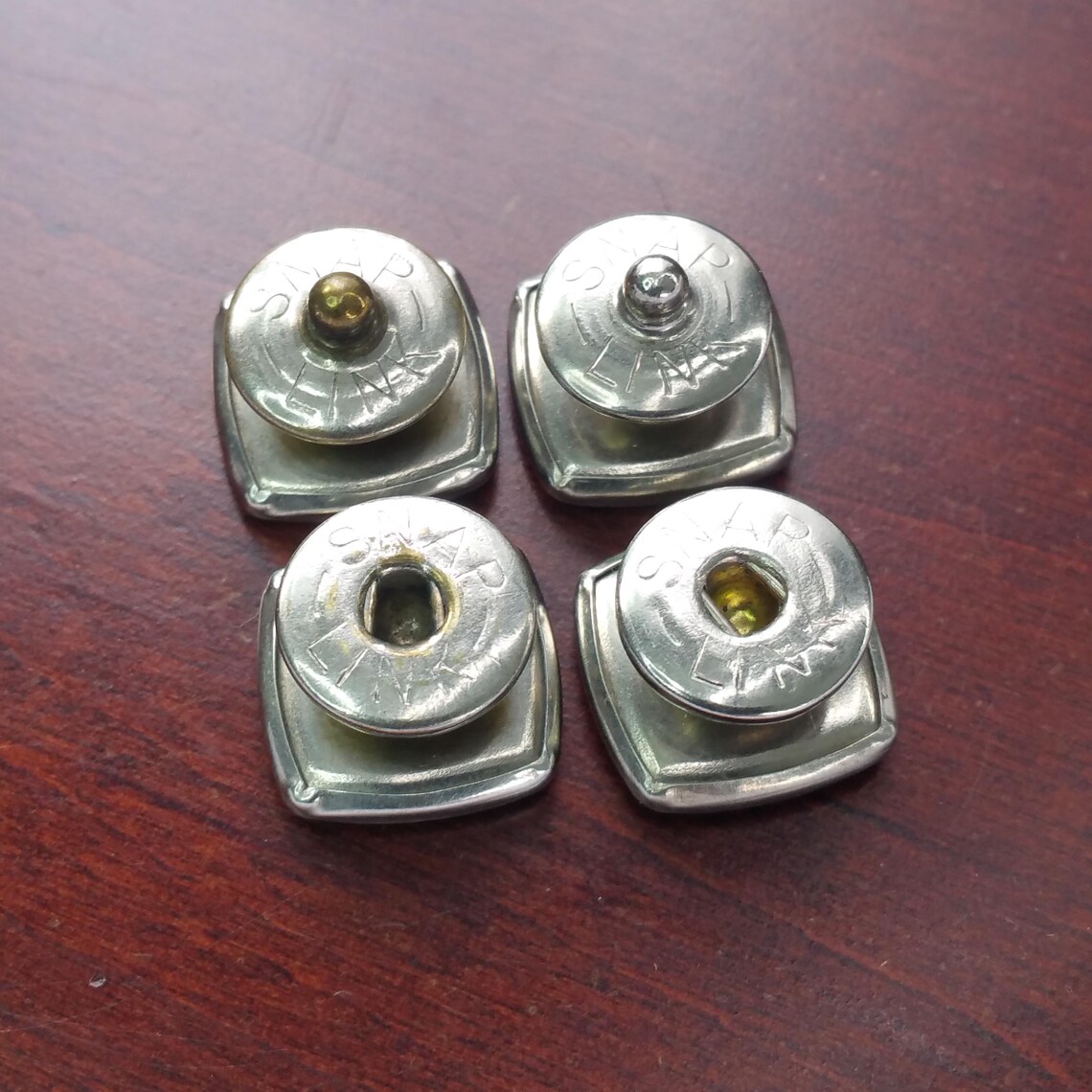 Vintage Snap Cufflinks, 1920's Antique Mother of Pearl Snap Link, Green ...