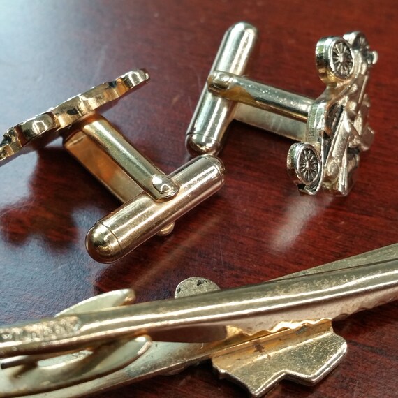 Vintage Classic Car Cufflinks & Tie Clip, Ford Model … - Gem