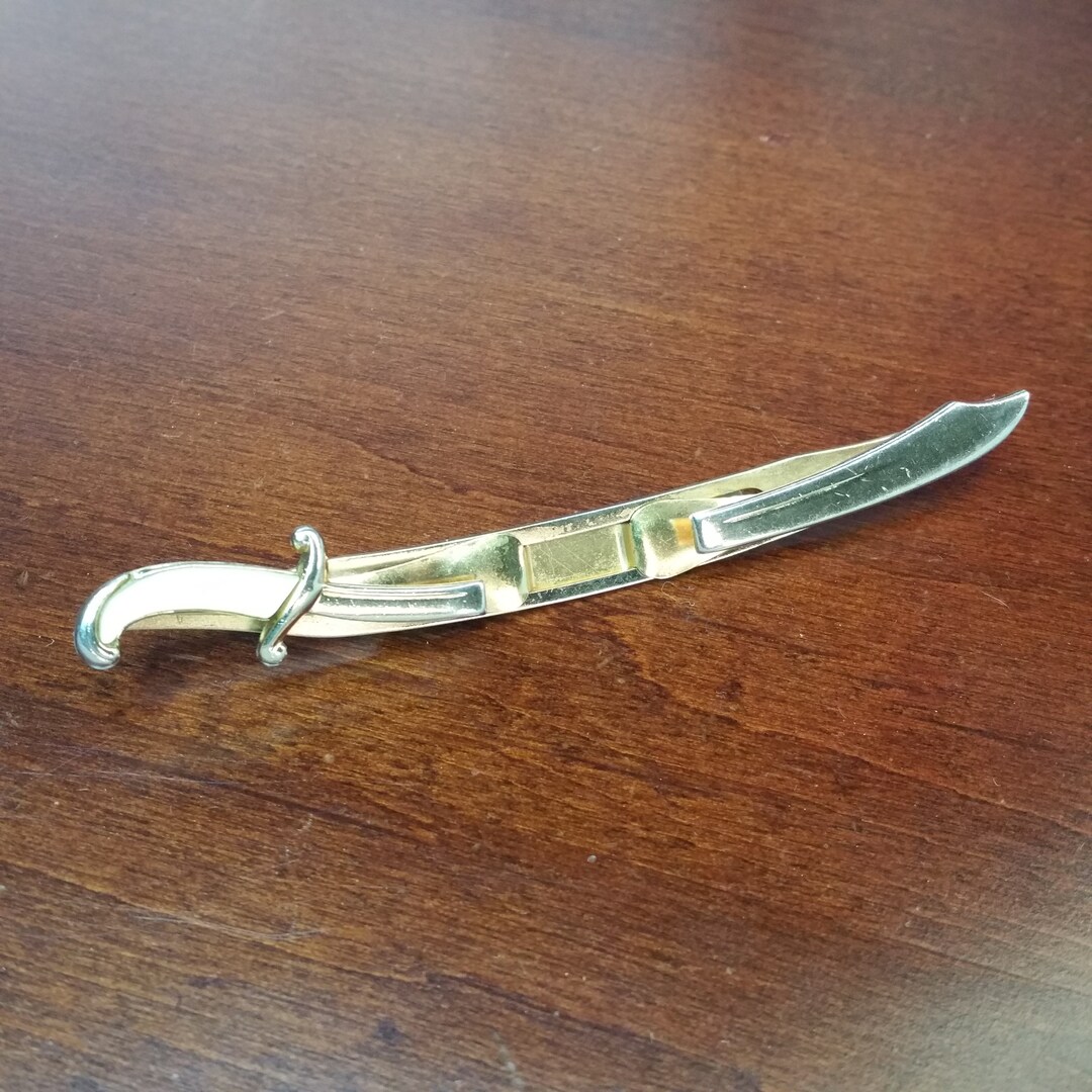 Vintage Sword Tie Bar, 1940's Swank Pierced Look Saber Tie Clip, Mother ...