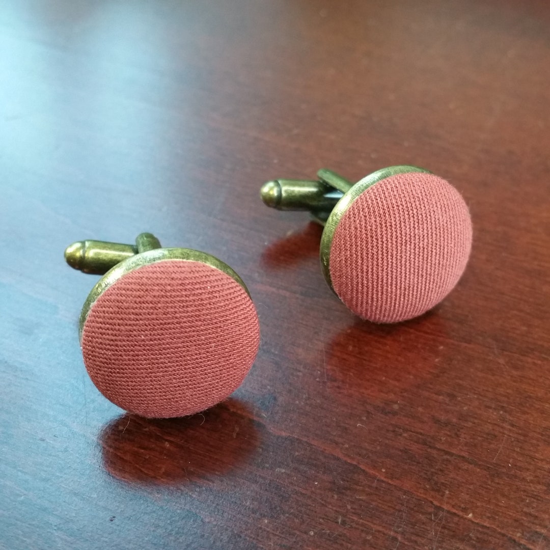 Vintage Fabric Cufflinks, Burgundy Silk Suit Accessories, Antiquated ...