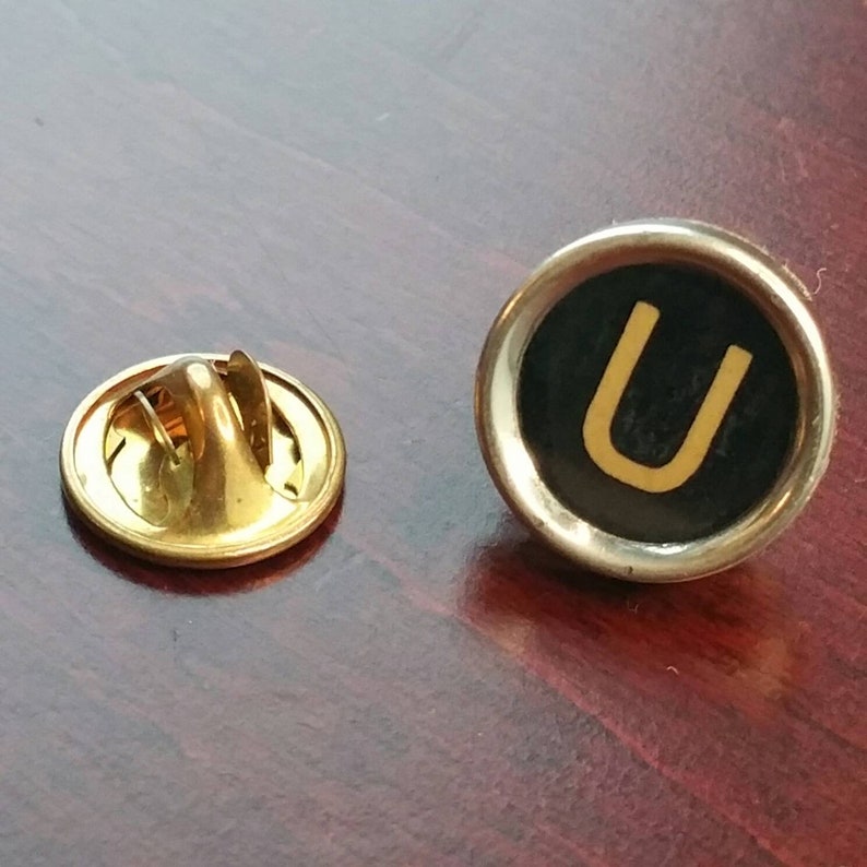 Vintage Letter U Tie Pin, Typewriter Key Pin, Initial U Tie Accessory ...