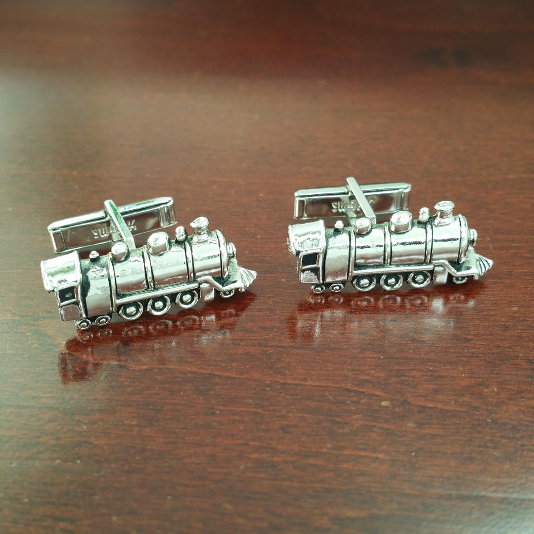 Vintage Train Cufflinks, 1950's Swank Steam Train Engine, Locomotive ...