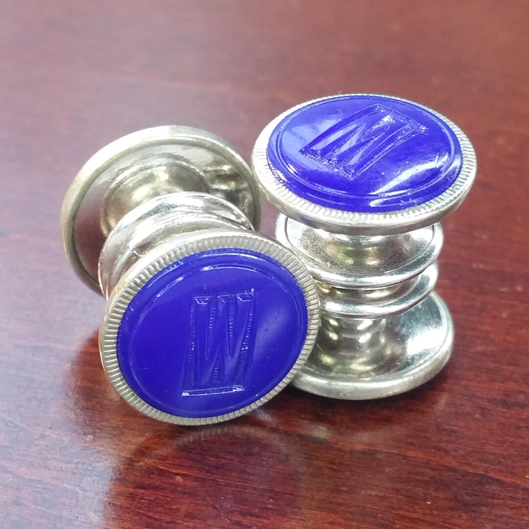 Antique Cufflinks, 1920's Art Deco Snap Link Letter "m" or "w" Monogram ...