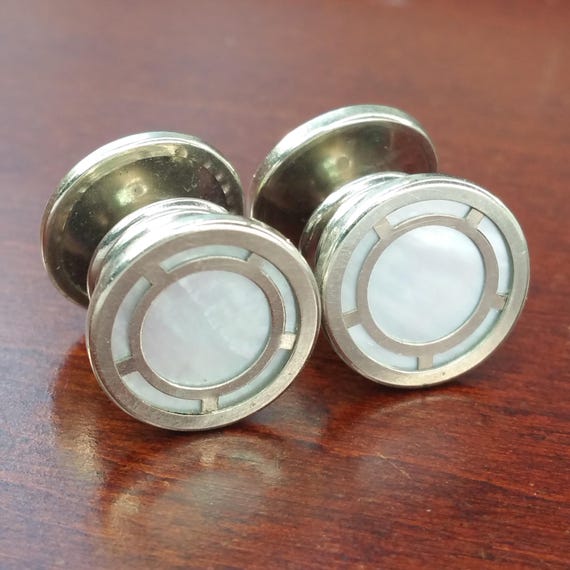 Antique Snap Cufflinks, 1910s Art Deco Silver Plate &… - Gem