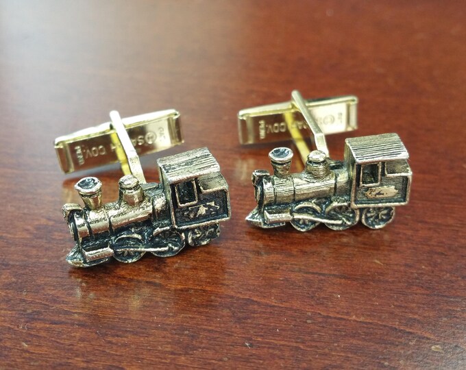 Vintage Train Cufflinks, 1960s Sarah Coventry Steam Engine, Locomotive ...