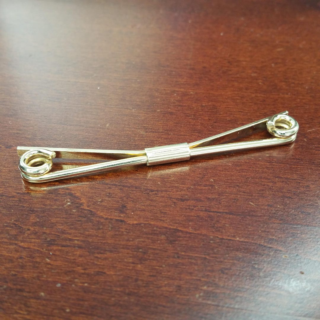 Vintage Collar Clasp, 2.5 Mid Century Gold Collar Stay, Spiral End ...