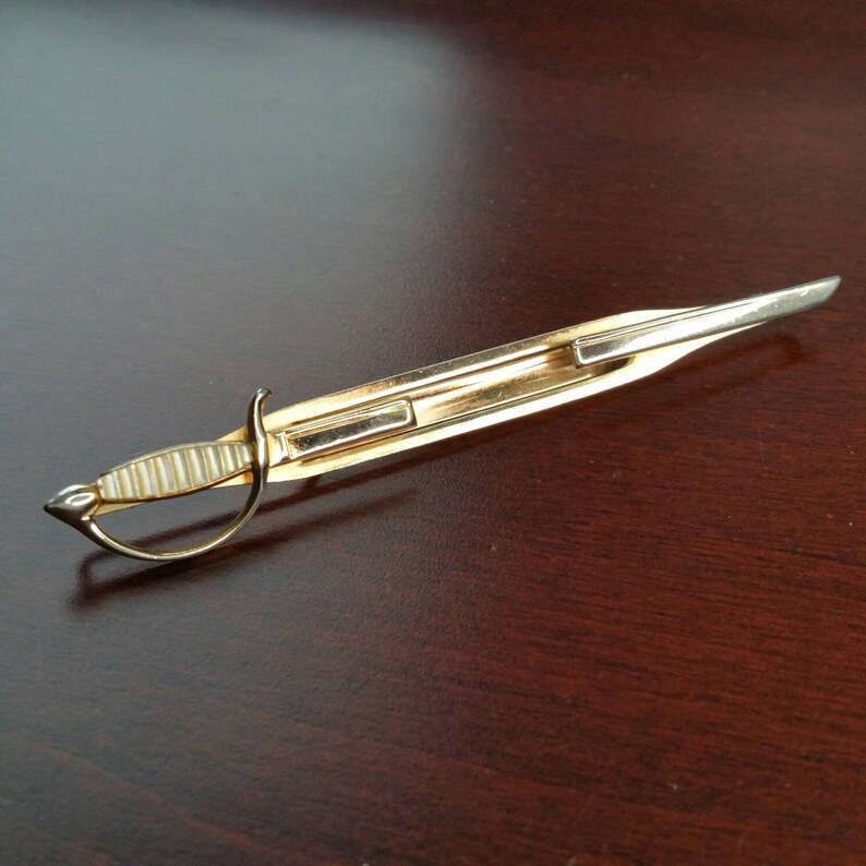 Vintage Sword Tie Bar 1950's Swank Saber Tie Clip Brass - Etsy