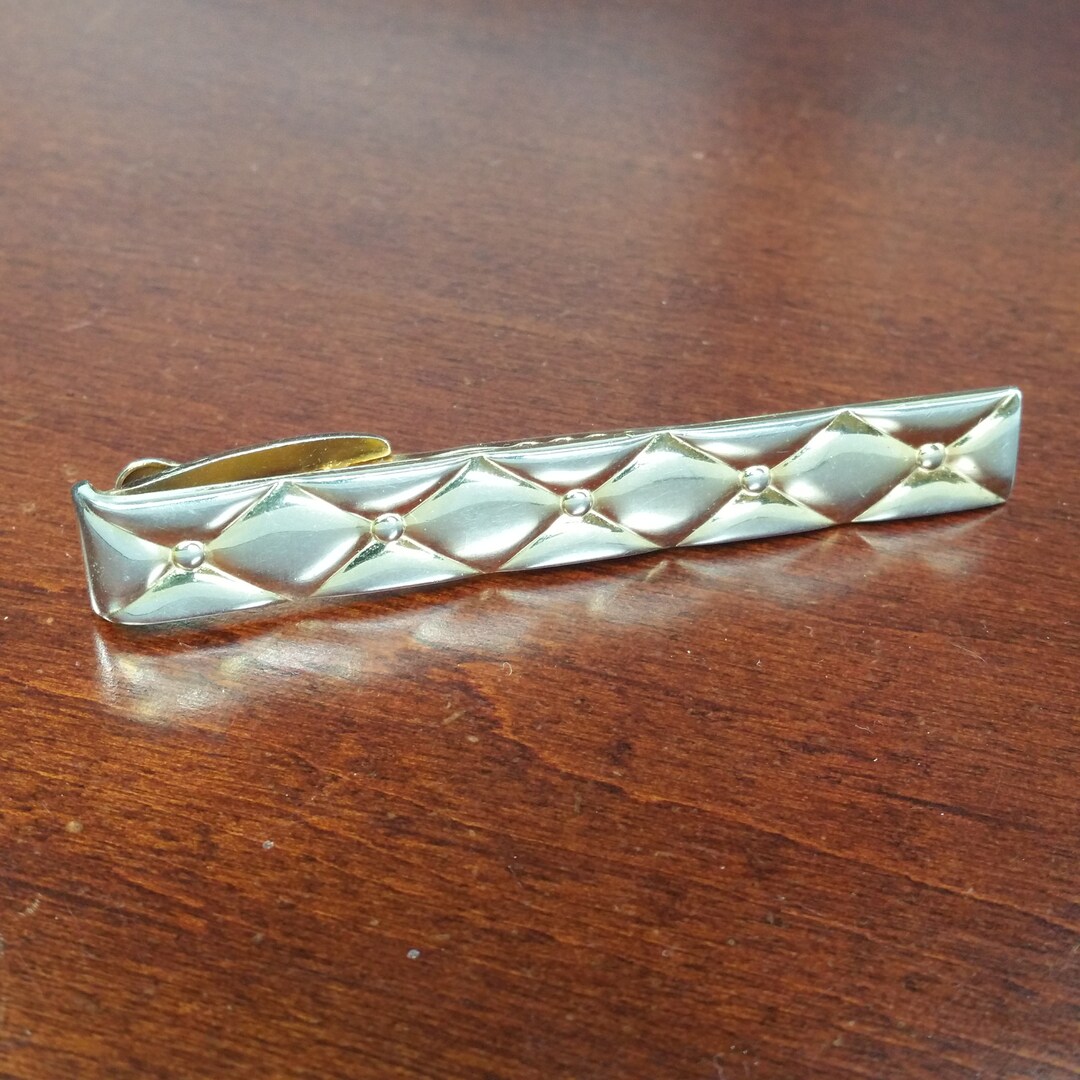 Vintage Tie Clip, 1950's Hickok Chunky Tie Bar With Clip, Fabric ...