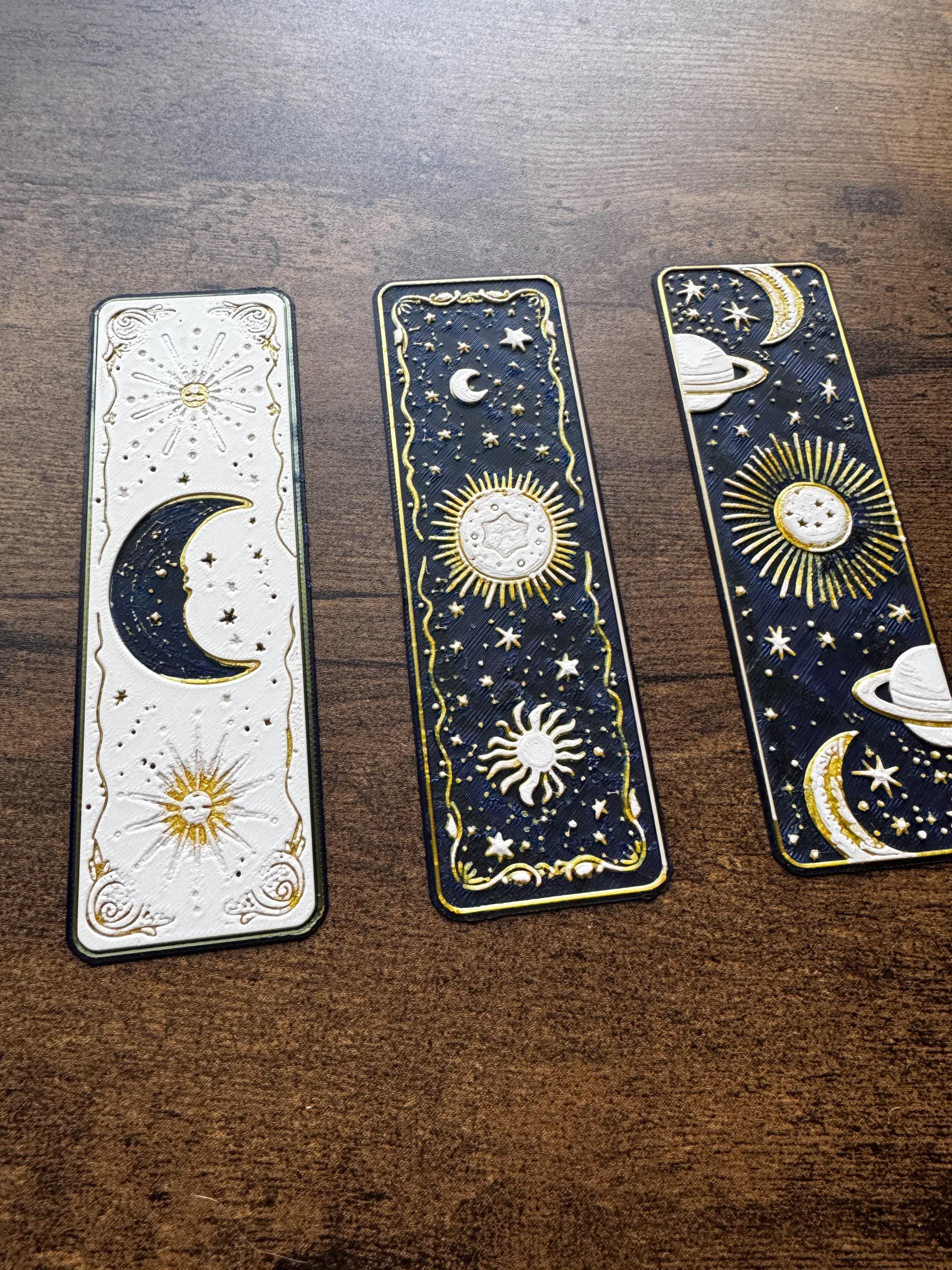 Celestial Bookmark Set: 3D Printed Moon, Stars & Planets - Etsy